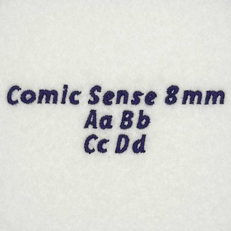 Embroidery Legacy Font (ELF): Comic Sense 8mm