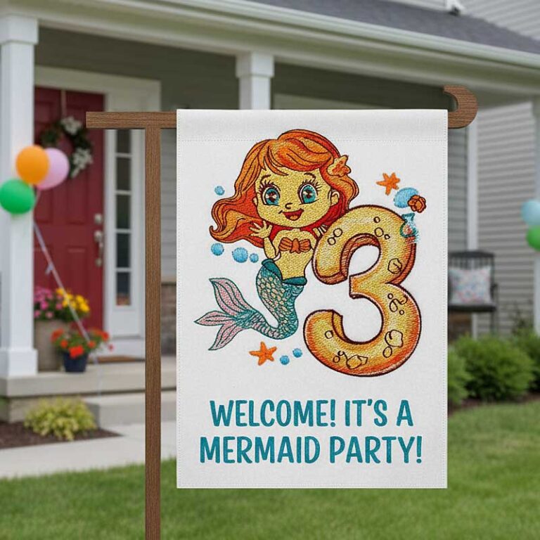 Embroidery Design: Mermaid Baby Number 3