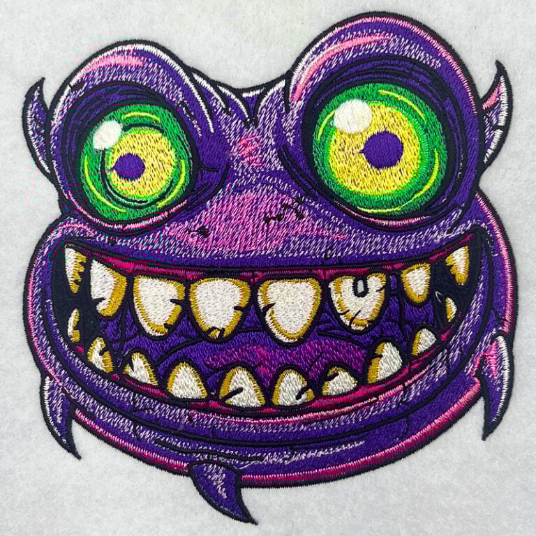 Embroidery Design: Purple Alien 1