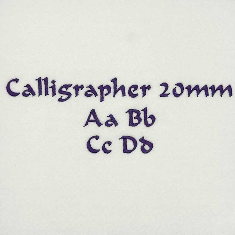 Embroidery Legacy Font (ELF): Calligrapher 20mm | Embroidery Legacy