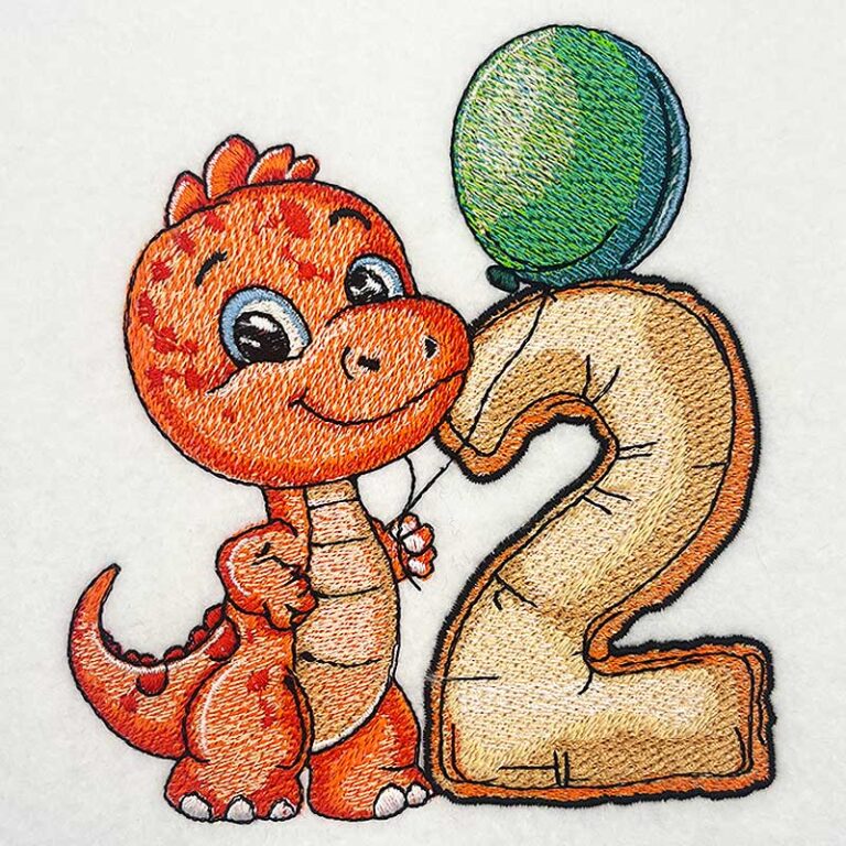 Embroidery Design: Dino Number 2 | Legacy