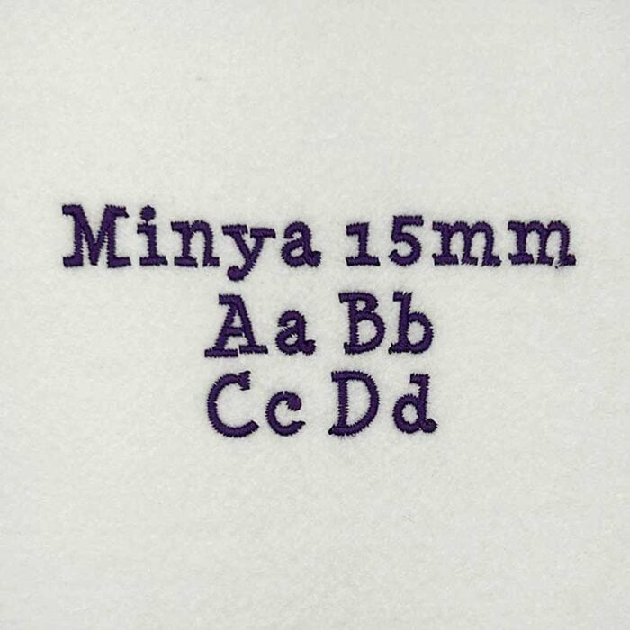 Embroidery Legacy Font (ELF): Minya 15mm | Legacy