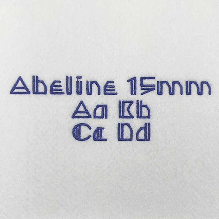 Embroidery Legacy Font (ELF): Abeline 15mm
