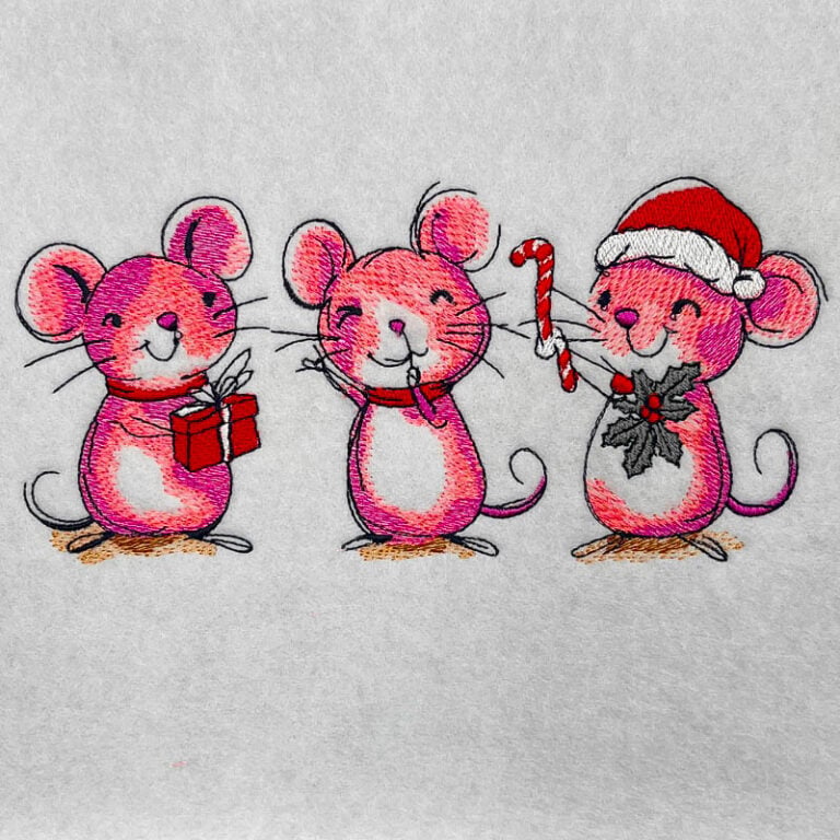 Embroidery Design: Christmas Mice | Embroidery Legacy