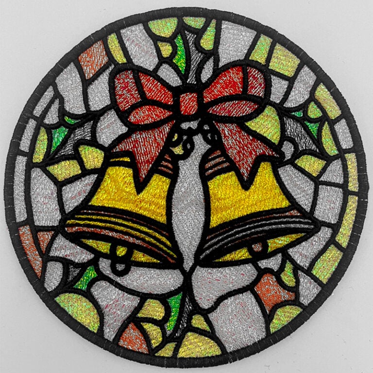 Embroidery Design: Stained Glass Bells