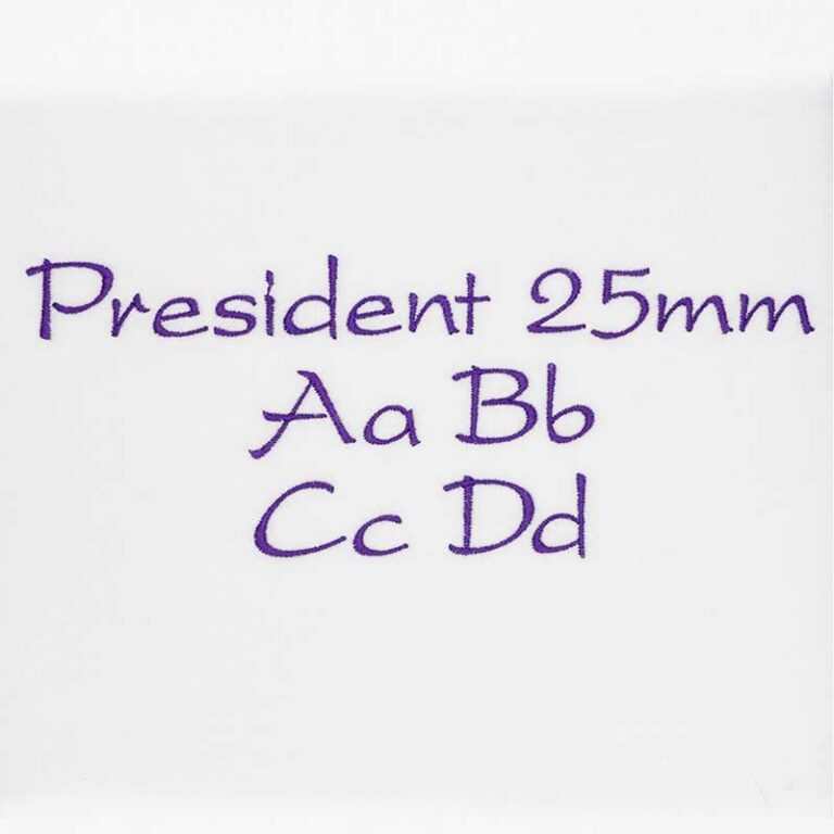 Embroidery Legacy Font (ELF): President 25mm | Legacy