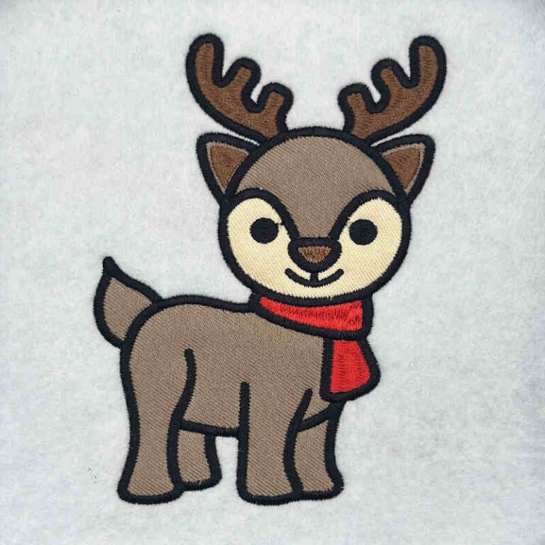 Embroidery Design: Christmas Woodland Deer Applique | Legacy