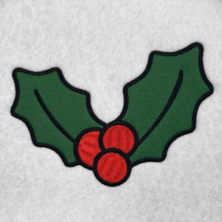 Embroidery Design: Christmas Woodland Holly Applique | Legacy