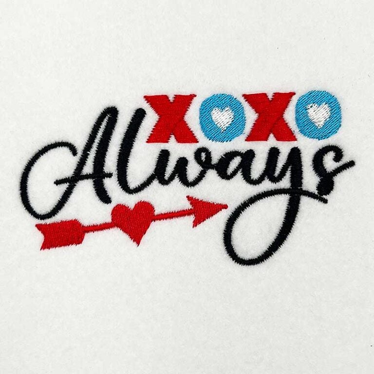 Embroidery Design: XOXO Always