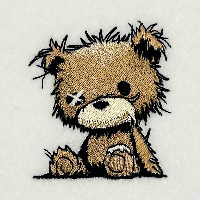 Embroidery Design: Chibi Tattered Teddy 3 | Embroidery Legacy