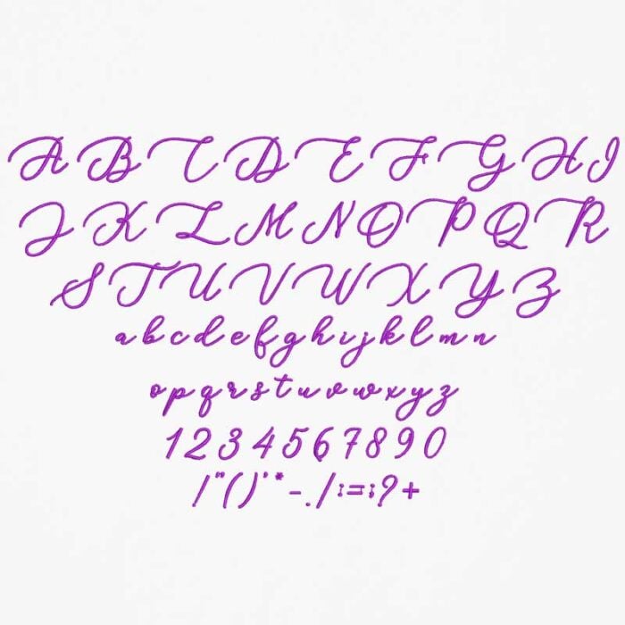 Embroidery Legacy Font (ELF): Girls Script 25mm | Legacy