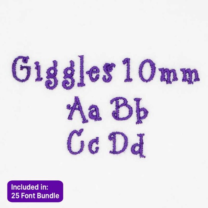 Embroidery Legacy Font (ELF): Giggles 10mm | Embroidery Legacy