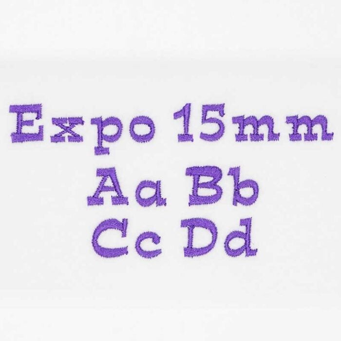 Embroidery Legacy Font (ELF): Expo 15mm | Legacy